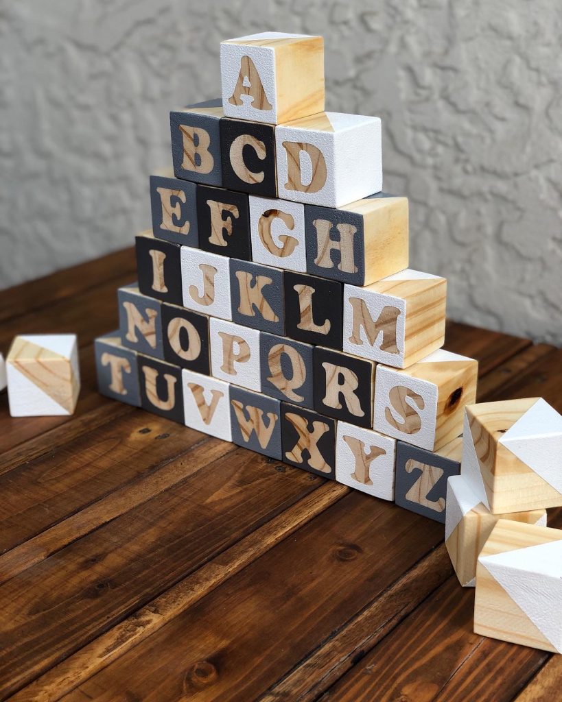 Alphabet Baby Blocks – Wolf Design